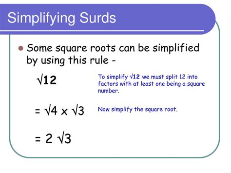 PPT Week Surds PowerPoint Presentation Free Download ID