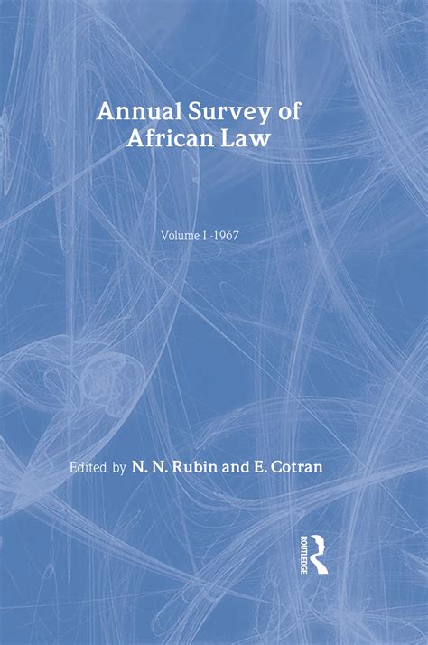 Annual Survey Of African Law Cb Volume One 1967 Eugene Cotran N