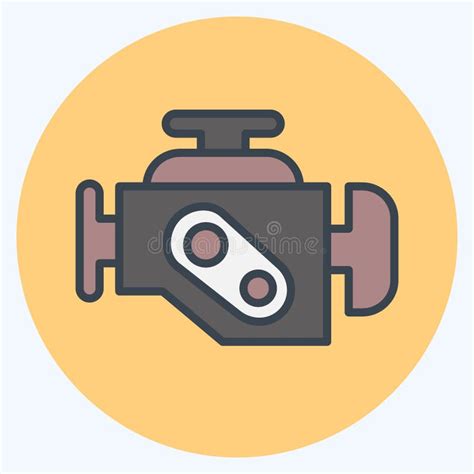 Icon Engine Warning Suitable For Automotive Symbol Color Mate Style Simple Design Editable
