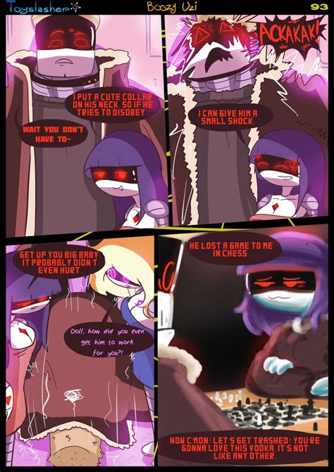 Rule 34 1boy 2024 2d 2girls Boozy Uzi Comic Comic Page Dialogue Doll Murder Drones Ebanuy