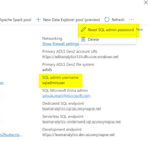 How To Reset The Password Of Azure Synapse Dedicated Sql Pool Microsoft Qanda