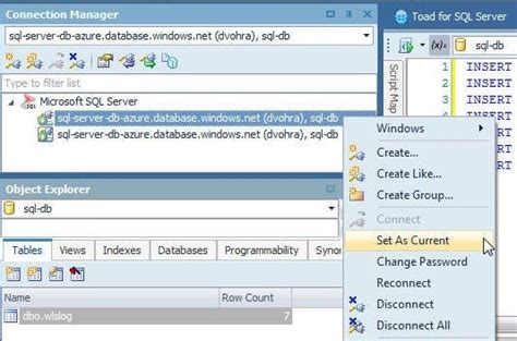 Using Toad For Sql Server With Azure Sql Database Ii