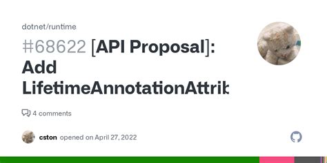 Api Proposal Add Lifetimeannotationattribute · Issue 68622 · Dotnet