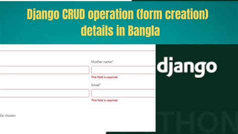 Django Crud Operation Part 3 Form Creation In Bangla Youtube