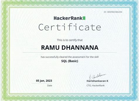 Ramu D On Linkedin Sql Hackerrank