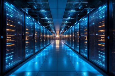 Premium Photo Photo Of A Hightech Data Center With Rows Of Servers And Advanced Cooling