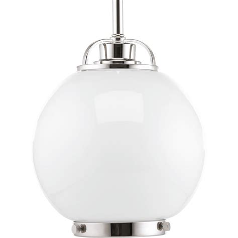 Progress Lighting Chronicle Polished Nickel Traditional Seeded Glass Globe Pendant At Lowes