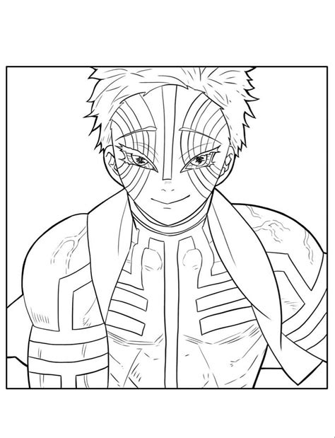 Akaza Coloring Page
