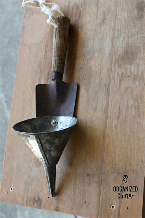 A Funnel Planter From Garage Sale Finds Other Funnel Ideas Organized Clutter