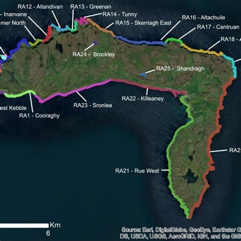 Census Sections Ra 1 25 And Their Corresponding Seabird Monitoring Download Scientific