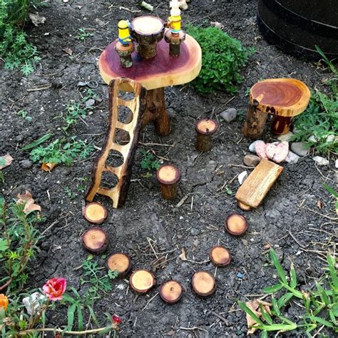 Make Believe Woodland Tree Block Set Pc Fairy Garden Play Set Etsy