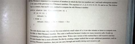 Solved Build A Sequence Of Numbers In Which The First Two Numbers Are
