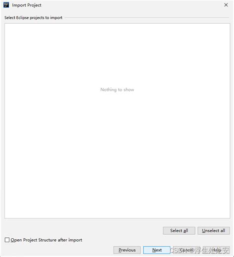 导入eclipse项目时select Eclipse Projects To Import显示nothing To Show 踩坑记录