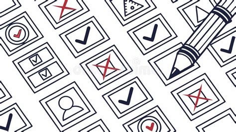 Checkbox Pattern With Pencil Survey And Choice Concept Vector Design Generative Ai Stock Vector