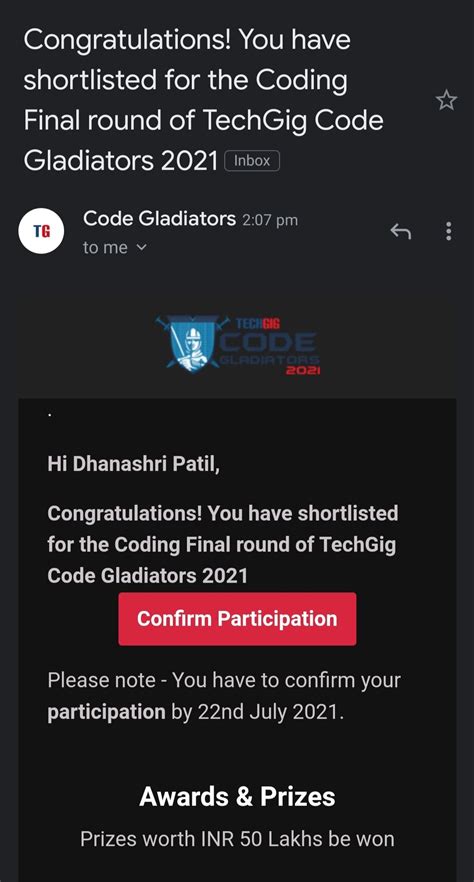 Codegladiators2021 Techgig Coding Dhanashri Patil