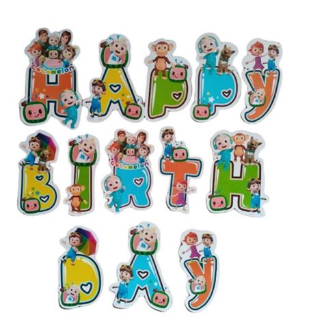 Banner Garland Bunting Flag Happy Birthday Ulang Tahun Karakter Cocomelon Coco Melon Lazada