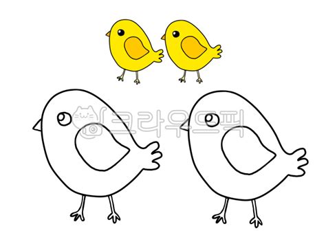 병아리 병아리일러스트 병아리색칠공부 병아리색칠 병아리그리기 사진이미지일러스트캘리그라피 Jhsarah작가