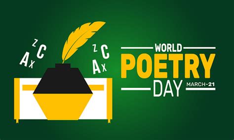 3월에는 세계 시의 날을 기념합니다 이 휴일 테마 디자인은 배경 배너 인사말 카드 텍스트 비문이 있는 포스터 클래식 소셜 미디어 게시물에 적합합니다 벡터 일러스트 레이 션