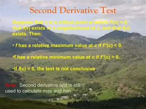 5 2 First And Second Derivative Test Ppt