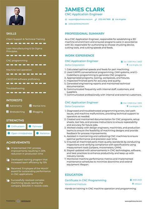 10 Cnc Application Engineer Resume Samples And Templates For 2025