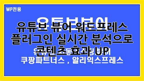 유튜브 뷰어 워드프레스 플러그인 실시간 분석으로 콘텐츠 효과 Up 🚀 디지털노마드