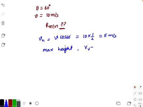 Solved A Projectile Is Projected At An Angle 60 ∘ With Horizontal With