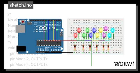 Tugas Arduino Lampu Sent Menyala Wokwi ESP32 STM32 Arduino Simulator