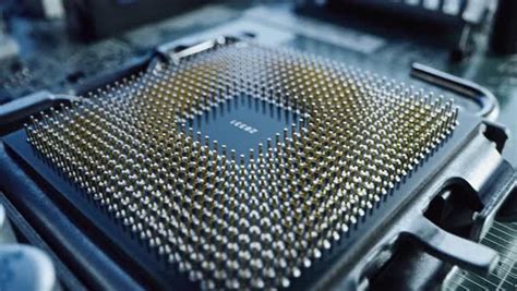 Tracking Macro Camera Shot Focus On A Cpu Processor Socket Printed
