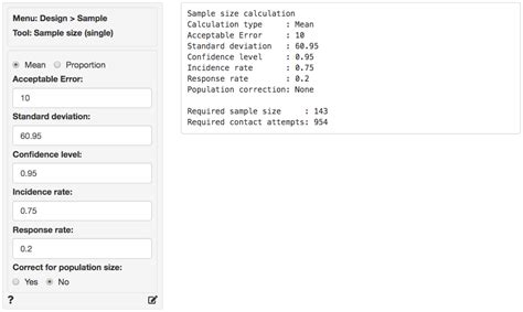 Design Sample Sample Size Single