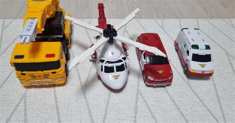 헬로카봇 마이티가드 소방차 경찰차 구급차 헬기 4종 송림동 유아동 당근 중고거래