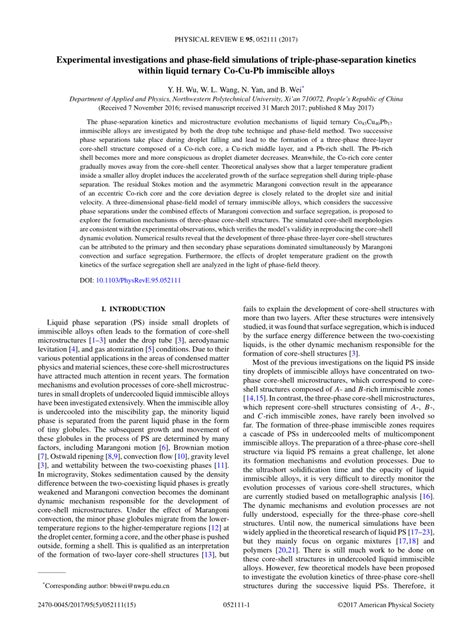Pdf Experimental Investigations And Phase Field Simulations Of Triple