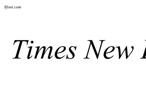 Times New Roman Italic Font