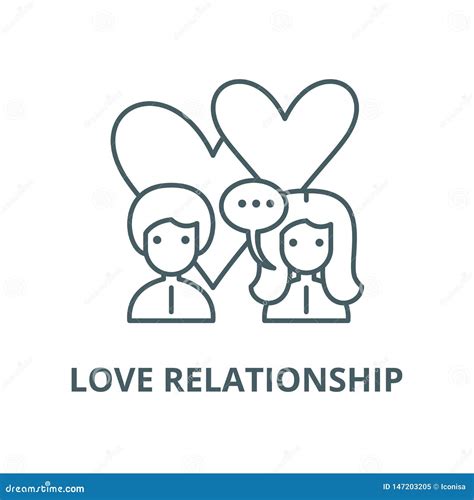 Love Relationship Vector Line Icon Linear Concept Outline Sign Symbol Stock Vector