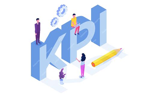 Premium Vector Kpi Key Performance Indicator Business Consulting Isometric Concept
