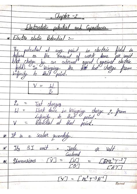 Solution Electrostatic Potential And Capacitance Notes Studypool