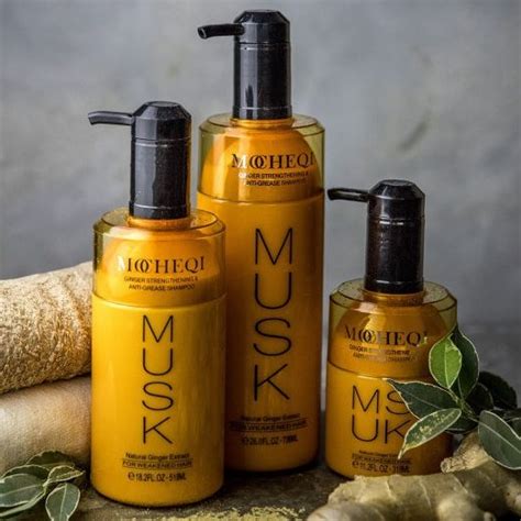 MOCHEQI Musk Шампунь с экстрактом имбиря для поврежденных волос, 738мл ...
