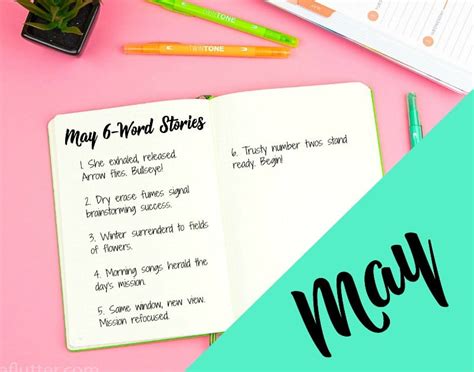 Year To A Better You May 6 Word Story Challenge Page Flutter