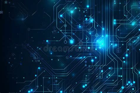Abstract Digital Network Structure With Glowing Blue Connections Ai Generated Stock