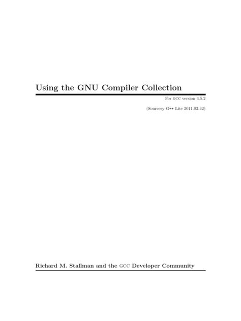Using The Gnu Compiler Collection Richard M Stallman And The Developer Community Download