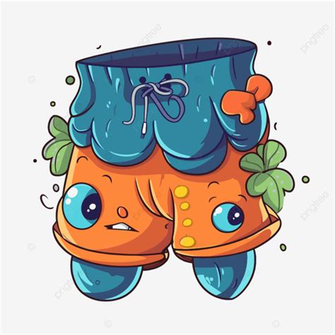 Swim Trunk Clipart Cartoon Orange Bottom Shorts With Big Eyes And Funny