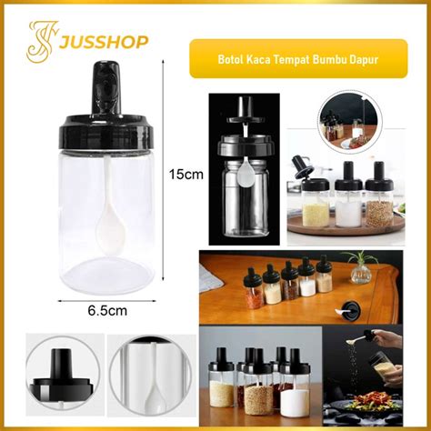 Jual Botol Bumbu Dapur Kaca Tempat Penyimpanan Bumbu Sendok Serbaguna Shopee Indonesia