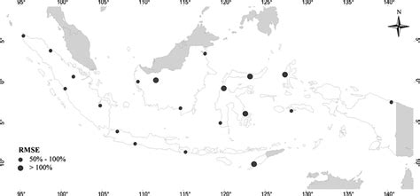 Spatial Distribution Of Rmse Between Trmm And Rain Gauge Data