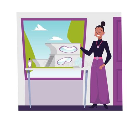 Graphic Or Fashion Designer Presents Project Flat Vector Illustration