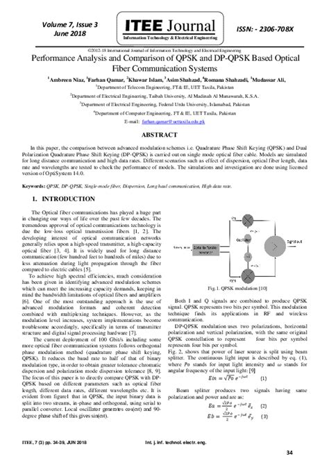 pdf performance analysis and comparison of qpsk and dp qpsk based