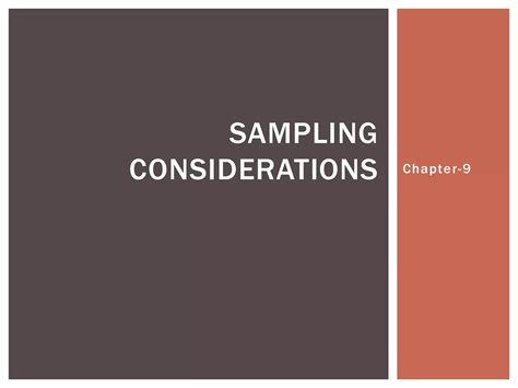 Chapter 16 Sampling Considerations Pdf Science