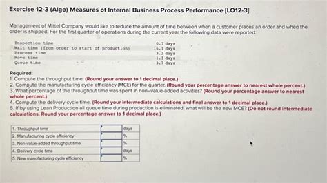 Solved Exercise 12 3 Algo Measures Of Internal Business