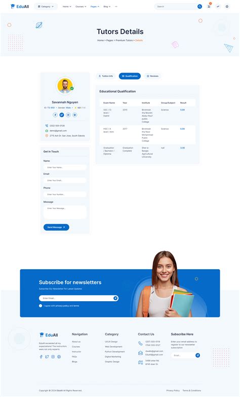 Eduall Lms Tutors Education And Online Course Ui Figma Template By Wowtheme7