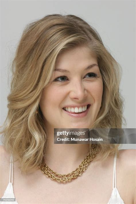 Actress Rosamund Pike Talks During A Portrait Sitting At The Four