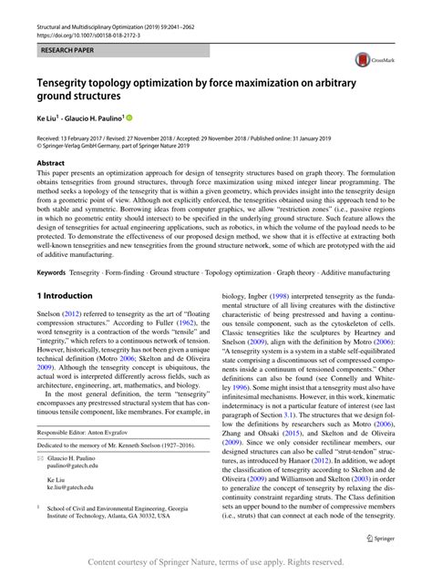 Tensegrity Topology Optimization By Force Maximization On Arbitrary Ground Structures
