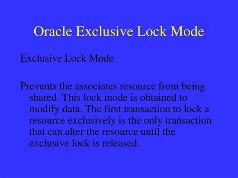 Ppt Oracle Locking Powerpoint Presentation Free Download Id141955